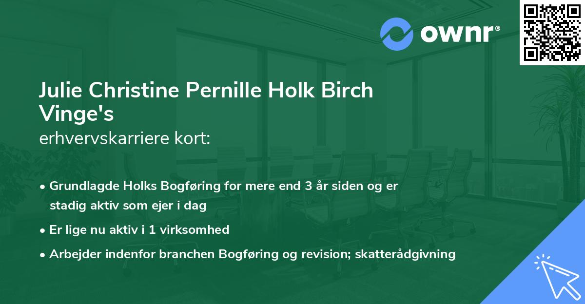 Julie Christine Pernille Holk Birch Vinge har 1 erhvervsrolle » Er ...