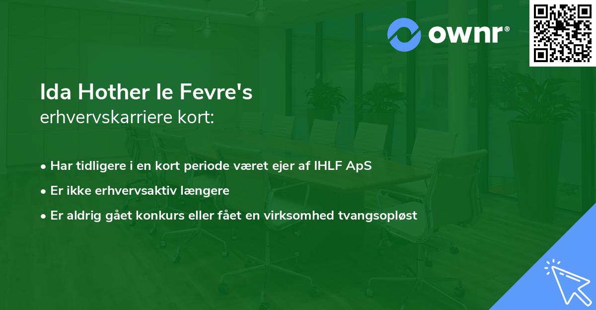 Ida Hother le Fevre har 0 erhvervsroller » Er bosat i Danmark - ownr®