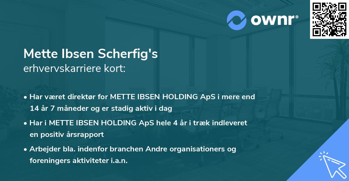 Mette Ibsen Scherfig har 5 erhvervsroller » Er bosat i Starup - ownr®