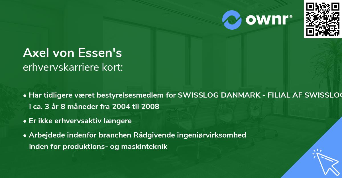 Axel von Essen har 0 erhvervsroller - ownr®