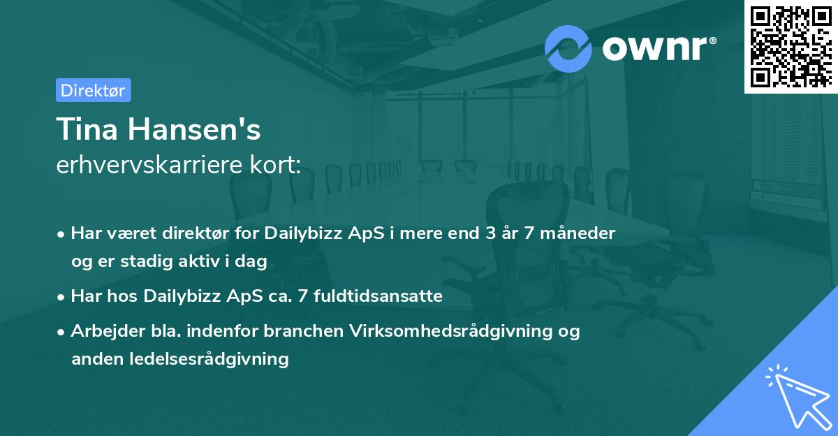 Tina Hansen har 4 erhvervsroller » Er bosat i Danmark - ownr®
