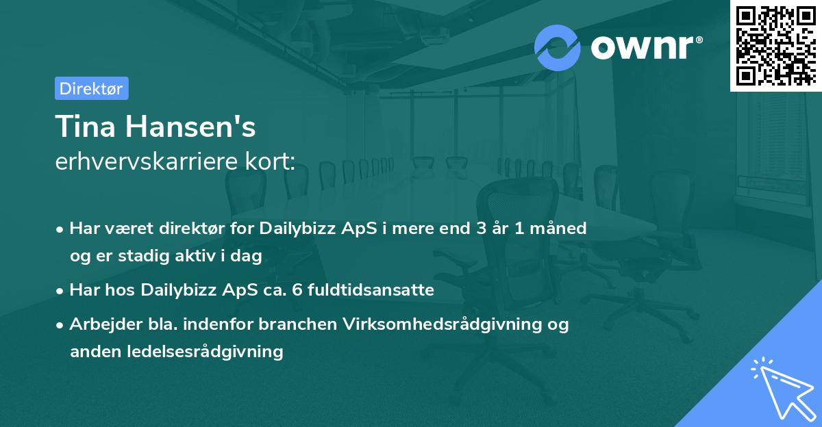 Tina Hansen har 4 erhvervsroller » Er bosat i Danmark - ownr®