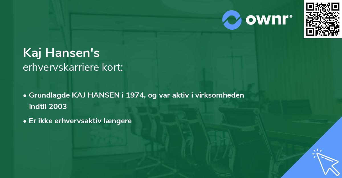 Kaj Hansen har 0 erhvervsroller » Er bosat i Danmark - ownr®