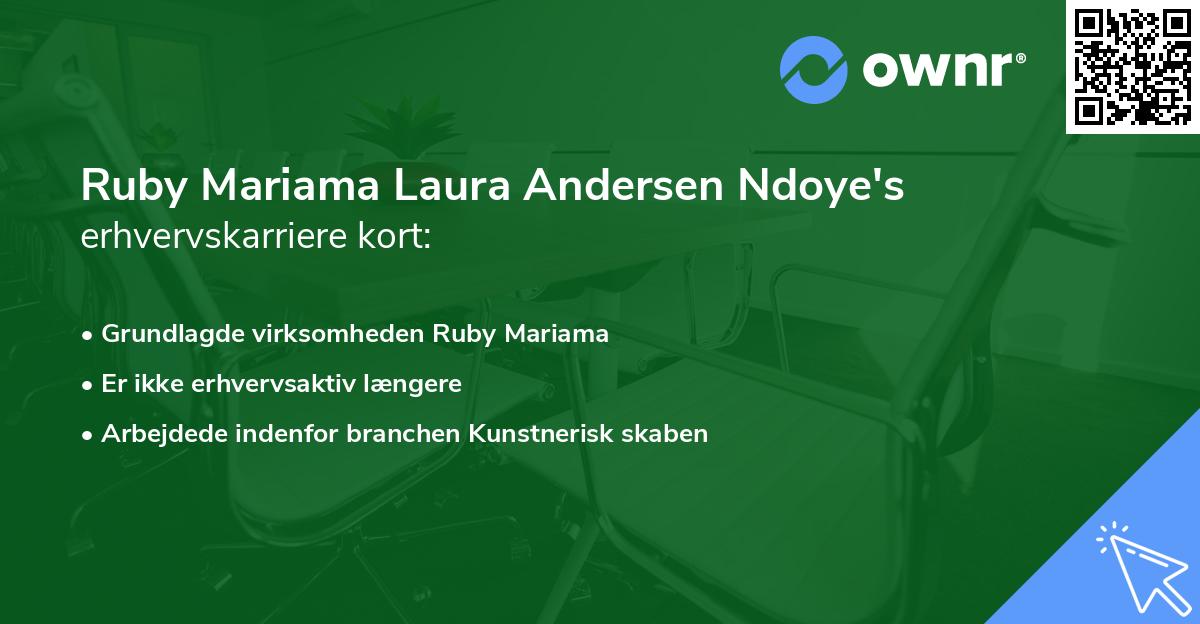 Ruby Mariama Laura Andersen Ndoye har 0 erhvervsroller - ownr®
