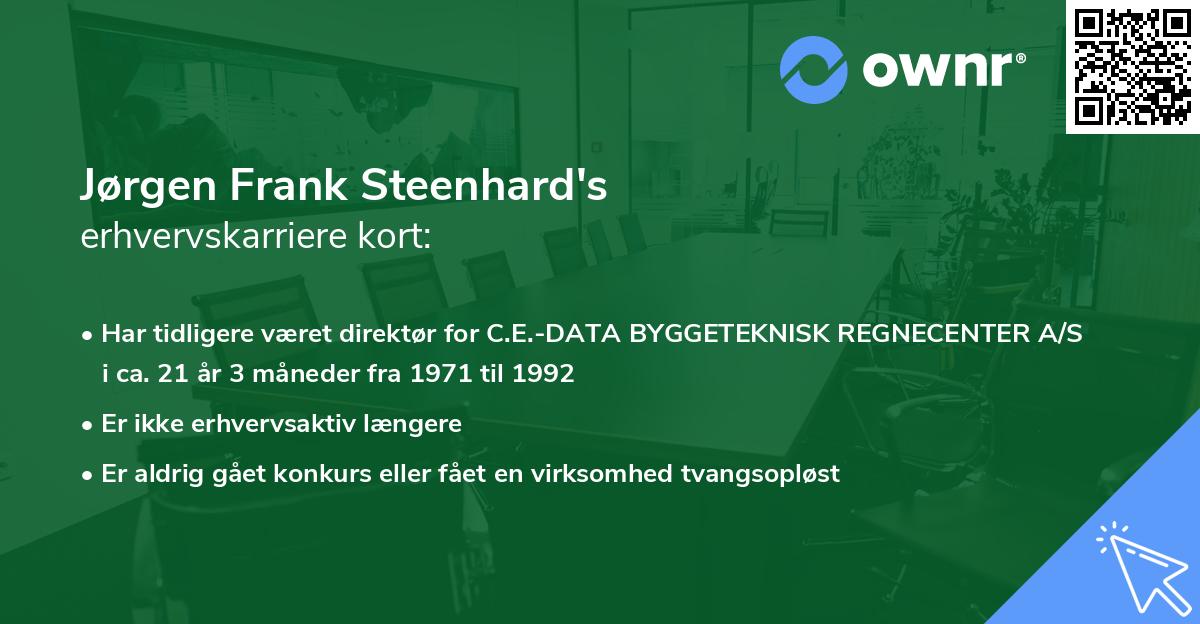 Jørgen Frank Steenhard har 0 erhvervsroller » Er bosat i Danmark - ownr®