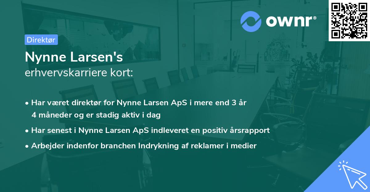 Nynne Larsen har 2 erhvervsroller » Er bosat i Danmark - ownr®