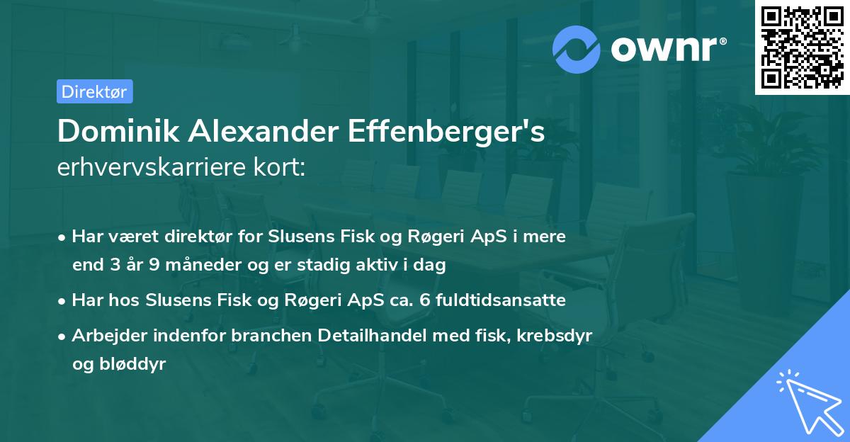 Dominik Alexander Effenberger har 3 erhvervsroller » Er bosat i Danmark ...